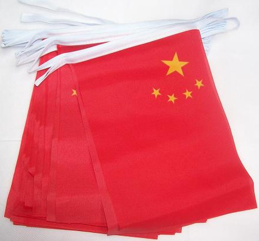 CHINA 6 meters BUNTING FLAG 20 flags 9'' x 6'' - CHINESE STRING flags ...