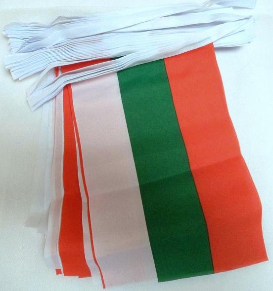 BULGARIA 12 meters BUNTING FLAG 20 flags 18'' x 12'' - BULGARIAN STRING ...