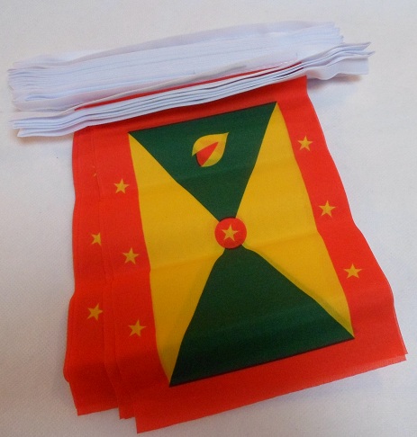 GRENADA 6 meters BUNTING FLAG 20 flags 9'' x 6'' - GRENADIAN STRING ...