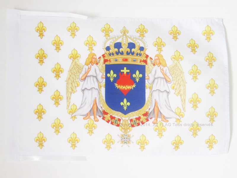 KINGDOM OF FRANCE SACRED HEART ANGELS FLAG 18'' x 12'' cords - FRENCH ...
