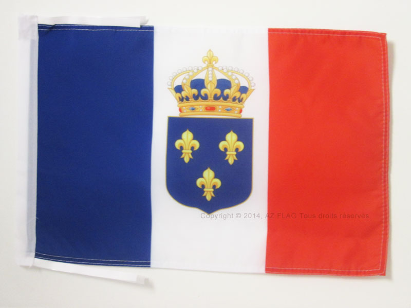 FRENCH CONSTITUTIONAL MONARCHY FLAG 18'' x 12'' cords - FRANCE SMALL ...