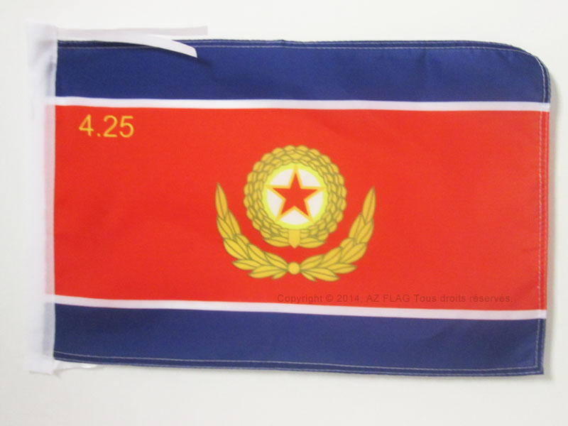 KOREAN PEOPLE'S ARMY GROUND FORCE FLAG 18'' x 12'' cords - NORTH KOREA ...