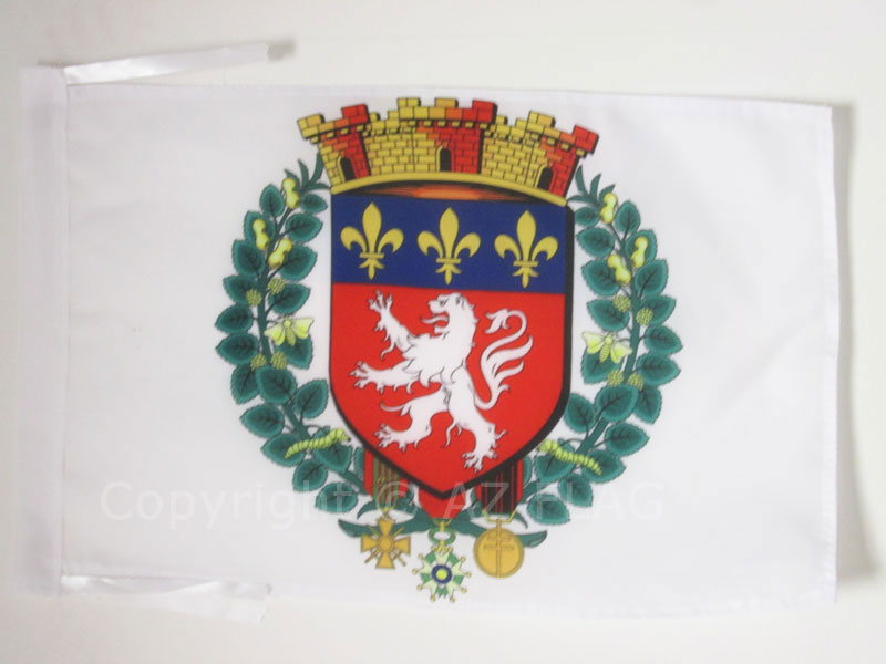 CITY OF LYON FLAG 18'' x 12'' cords - LYONS SMALL FLAGS 30 x 45cm ...