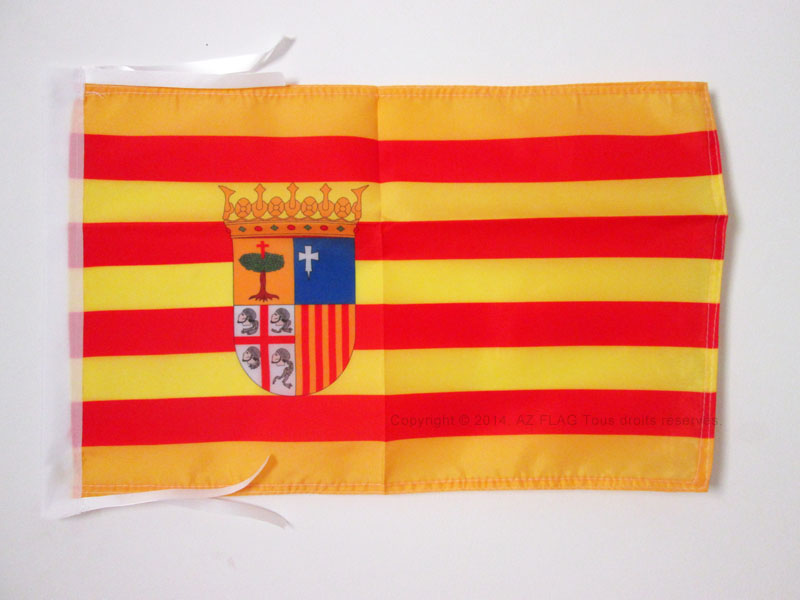 ARAGON FLAG 18'' x 12'' cords - SPANISH REGION OF ARAGÓN SMALL FLAGS 30 ...