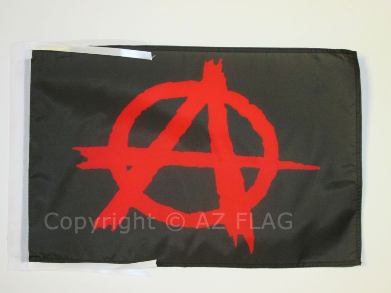 ANARCHY BLACK AND RED FLAG 18'' x 12'' cords - ARNACHISM MOVEMENT SMALL ...