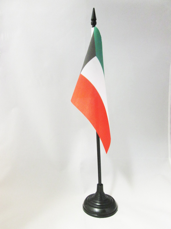 KUWAIT TABLE FLAG 4'' x 6'' - KUWAITI DESK FLAG 15 x 10 cm - Black ...