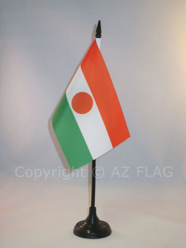 NIGER TABLE FLAG 4'' x 6'' - NIGERIAN DESK FLAG 15 x 10 cm - Black ...
