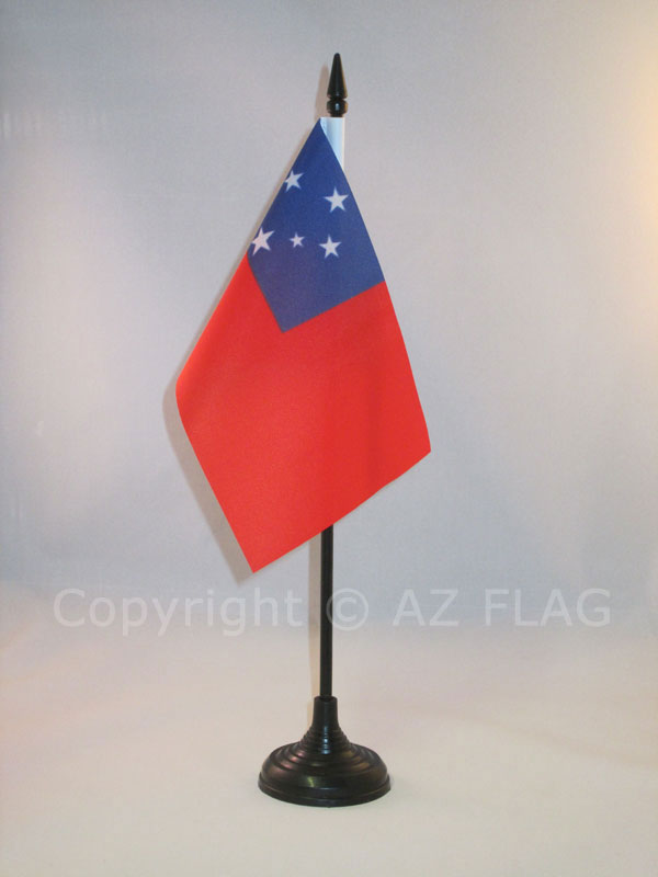 SAMOA TABLE FLAG 4'' x 6'' - SAMOAN DESK FLAG 15 x 10 cm - Black ...