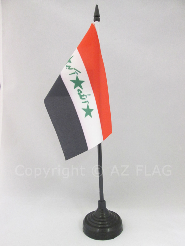 IRAQ OLD TABLE FLAG 4'' x 6'' - IRAQI DESK FLAG 15 x 10 cm - Black ...