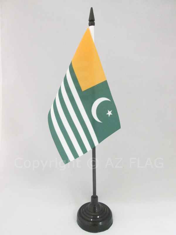 AZAD KASHMIR TABLE FLAG 4'' x 6'' - AJK FREE KASHMIR DESK FLAG 15 x 10 ...
