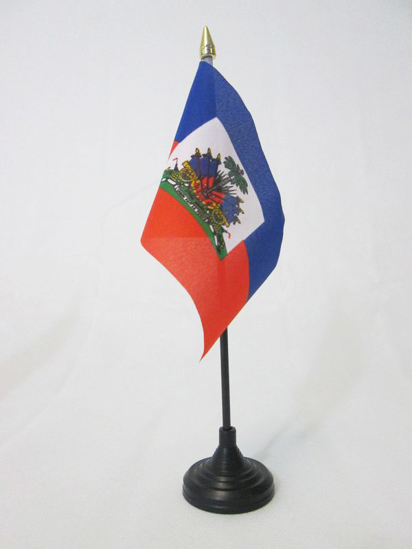 HAITI TABLE FLAG 4'' x 6'' - HAITIAN DESK FLAG 15 x 10 cm - golden ...